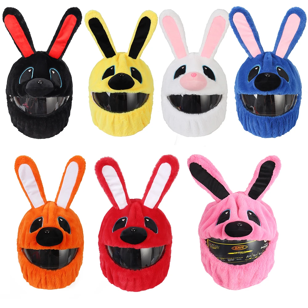 7-Colors-Motorcycle-Helmet-Cover-Cartoon-Fluffy-Plush-Protection ...