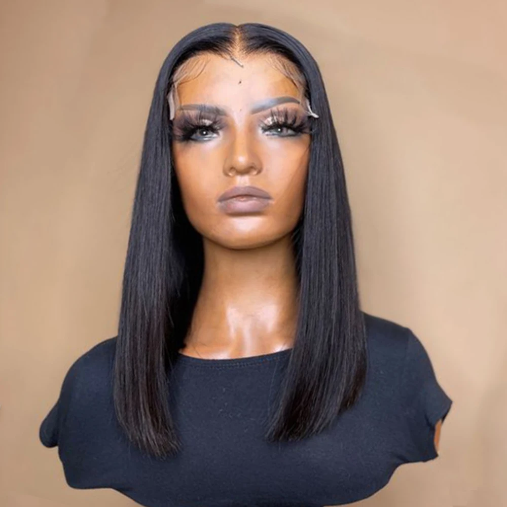 13x4-Brazilian-Lace-Front-Human-Hair-Wigs-Short-Straight-Bob-Wig-For ...