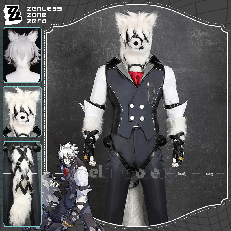 Von Lycaon Cosplay Costume Wig Game Zenless Zone Zero Victoria ...