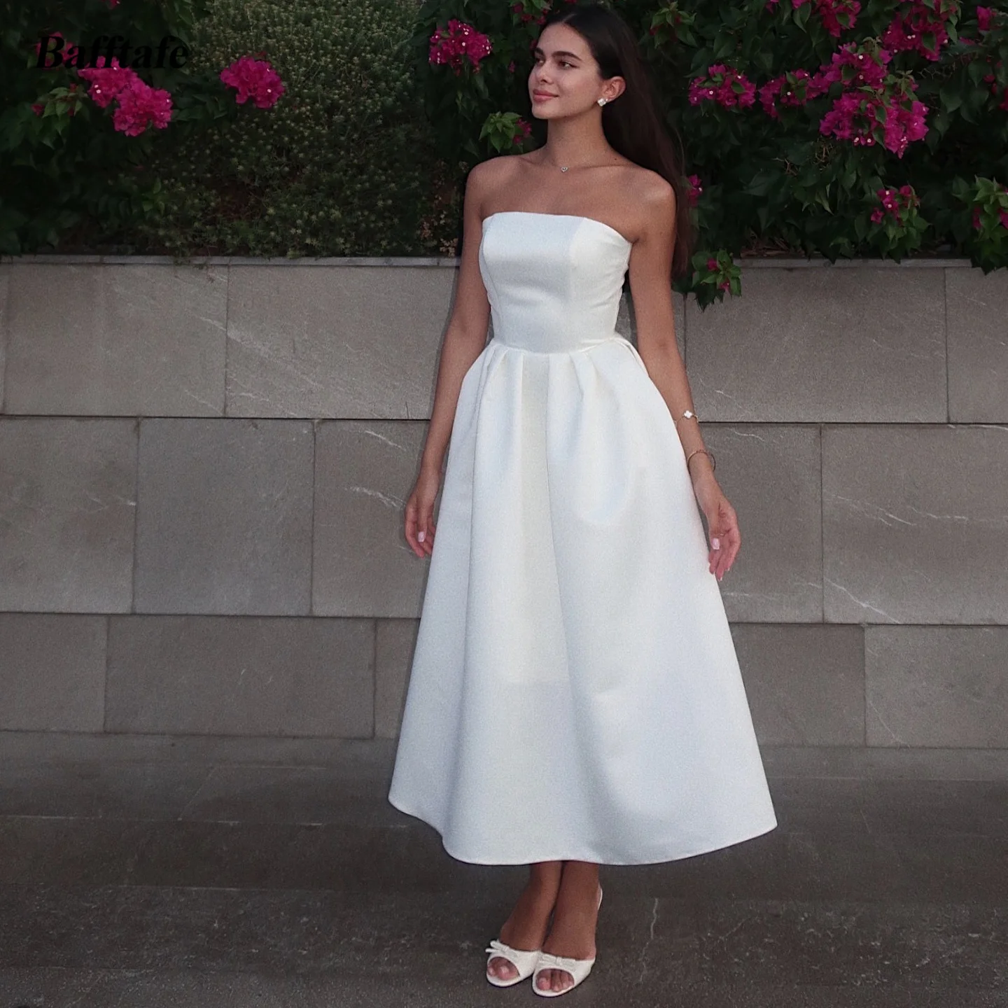 Bafftafe-Simple-STrapless-Satin-Prom-Dresses-A-Line-Women-Formal-Party ...