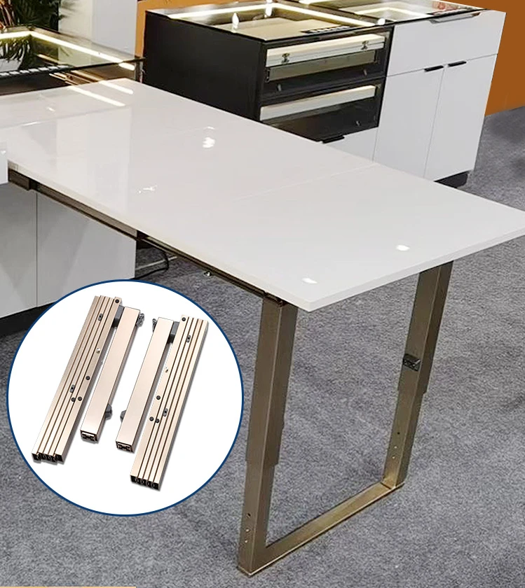 Hidden-Drawer-Kitchen-Side-Table-Slide-Multi-section-Track-Flat-Push ...