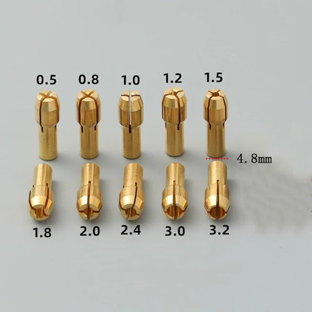 5/11PCS/lot Mini Drill Brass Collet Chuck for Dremel Rotary Tool 0.5-3 ...