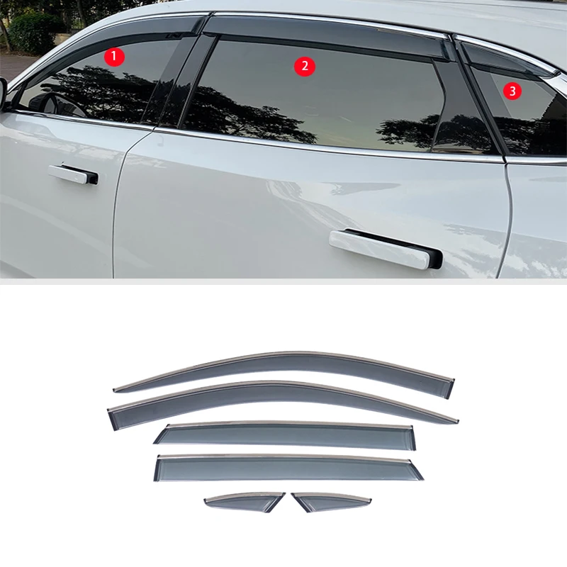 Car-Accessories-For-Changan-UNIK-2021-2023-ABS-black-waterproof-Door-Window-Visor-Vent-Shades ...