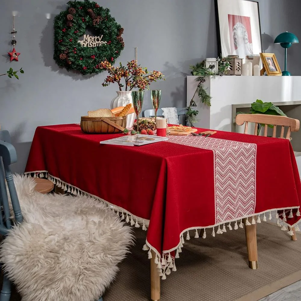 Christmas-Table-Cloth-Red-Festival-Wedding-Dining-Table-Cover ...