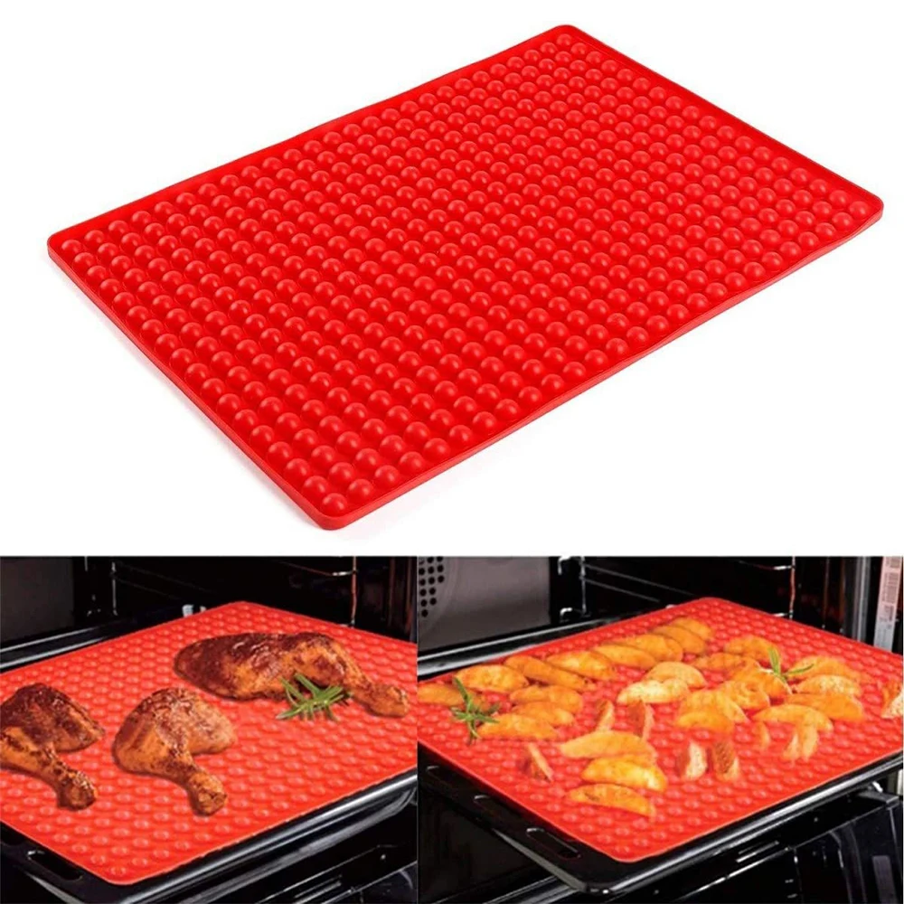Circular-Hole-Silicone-Grill-Mat-BBQ-Mat-Barbecue-Roast-Chicken-Mat-Baking-Pan-Mat ...