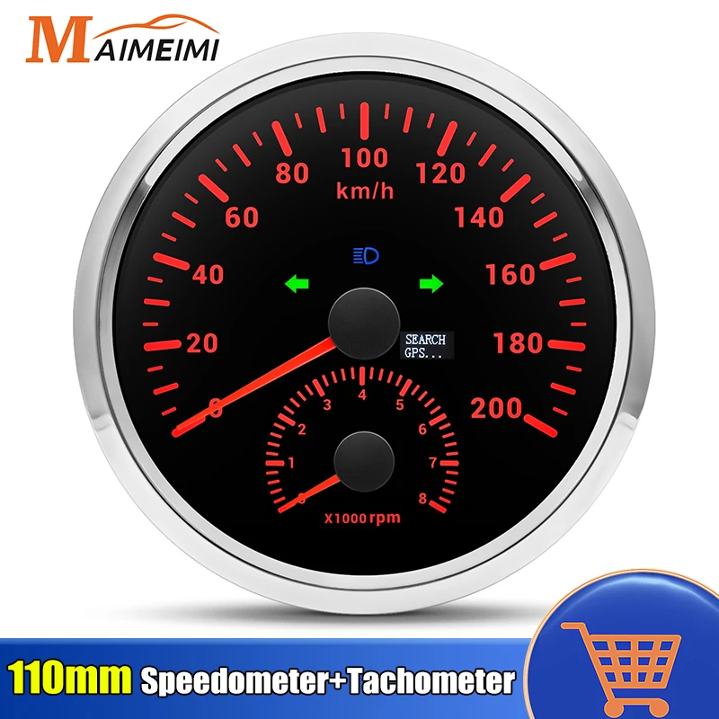 110mm-2-in-1-Gauge-GPS-Speedometer-With-GPS-Antenna-KMH-MPH-Tachometer ...