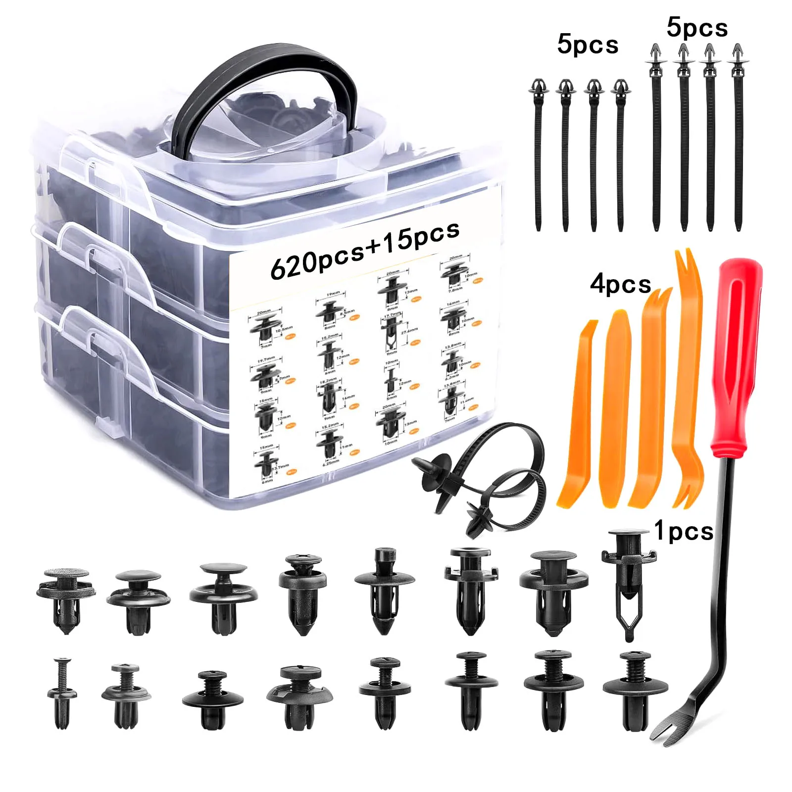 620Pcs Car Fastener Clips Mixed Car Fasteners Door Trim Panel Auto ...