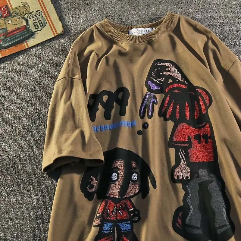 American-Fun-Cartoon-Hiphop-Character-Short-Sleeve-T-shirt-for-Men-and ...