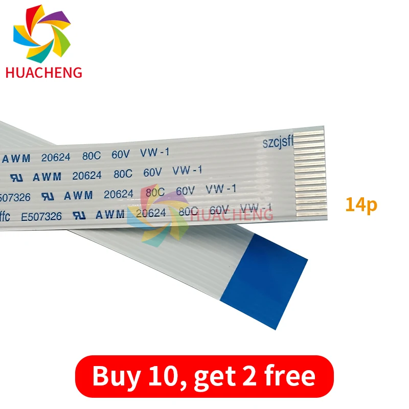 10Pcs 14Pin 4720 Print Head Data Cable for Epson 4720 i3200 Solvent UV ...