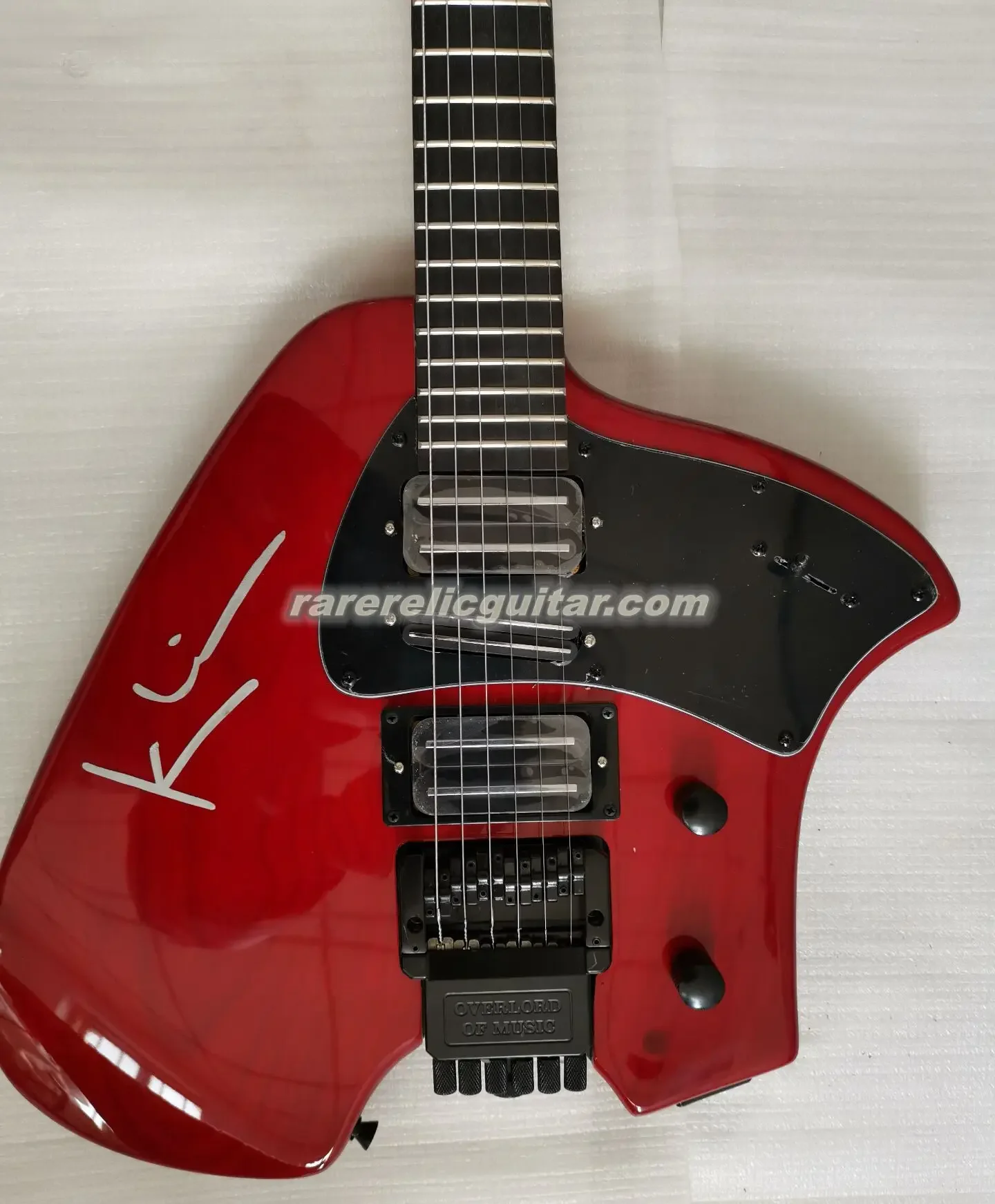 In-Stock-Klein-Trans-Red-Headless-Electric-Guitar-Mahogany-Body-Vibrato ...