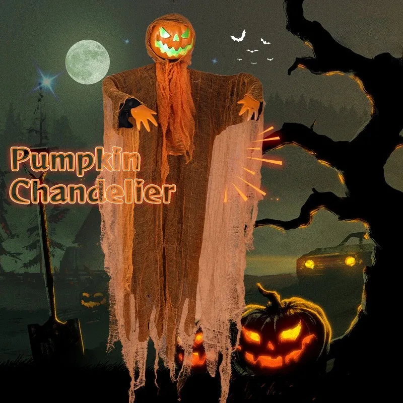 Halloween-Pumpkin-Party-Decoration-Hanging-Heads-Green-Lights-Turning ...