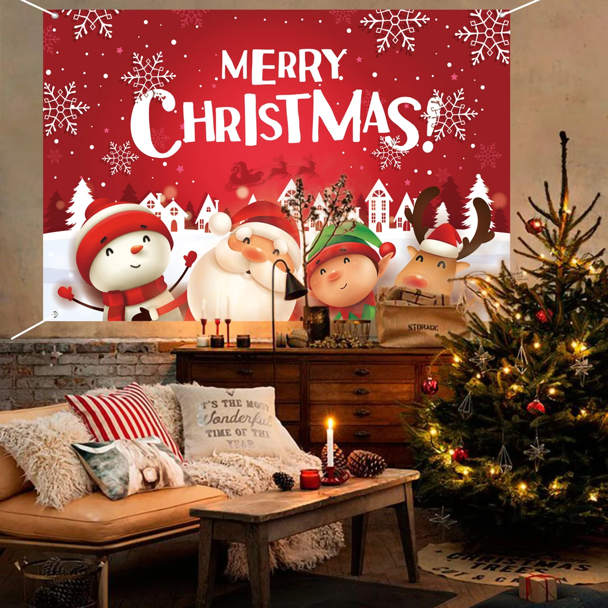 Christmas Backdrop Background Merry Christmas Decor For Home Outdoor ...