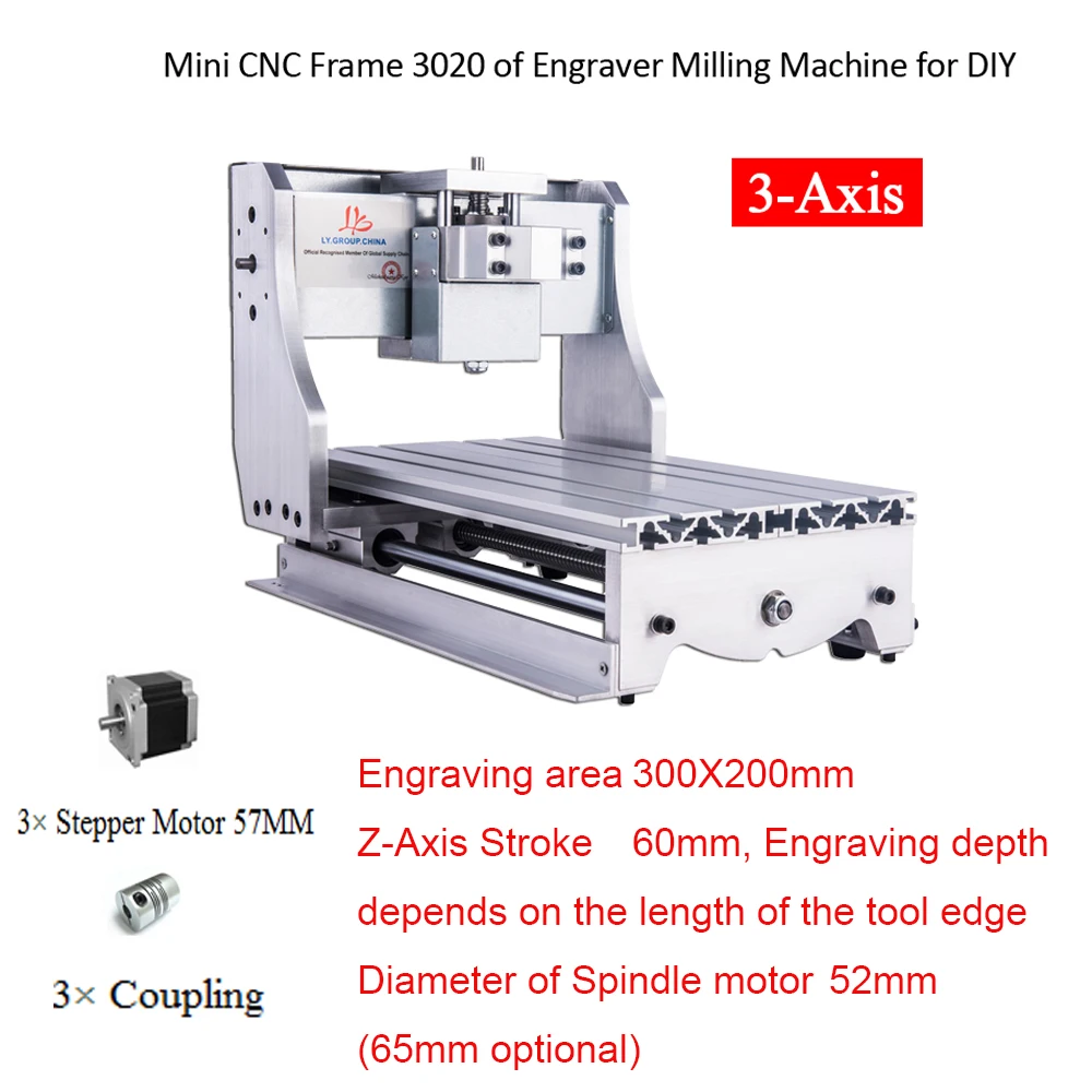 LY 3020T 3020Z Mini CNC Machine Frame for DIY CNC Wood Metal Milling ...