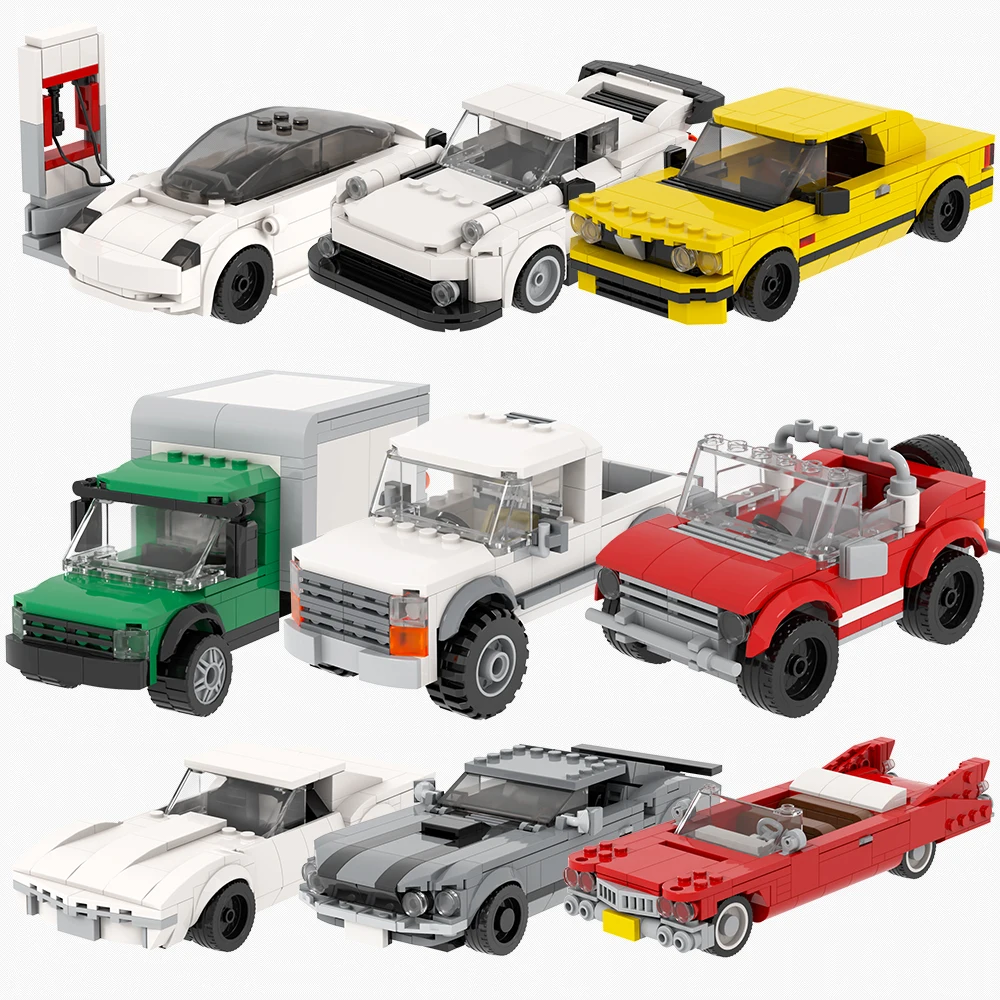 MOOXI City Car Series MOC Cars Set MOC Brick Racer Classic Supercar ...