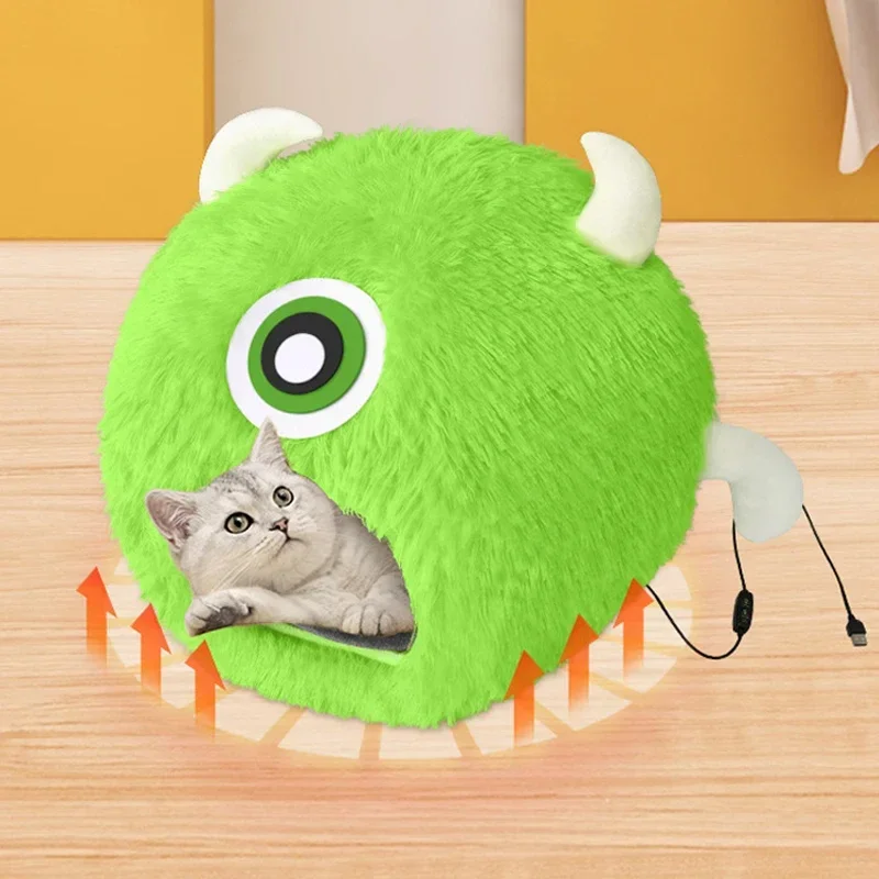 Pet Cat Heating Bed USB Winter Warm Cat Tent Cave Dog Sleeping Bed ...