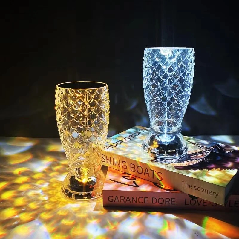 Mermaid Tail Fish Scale Light Shadow Crystal Table Lamp 3 Colors/RGB16 ...