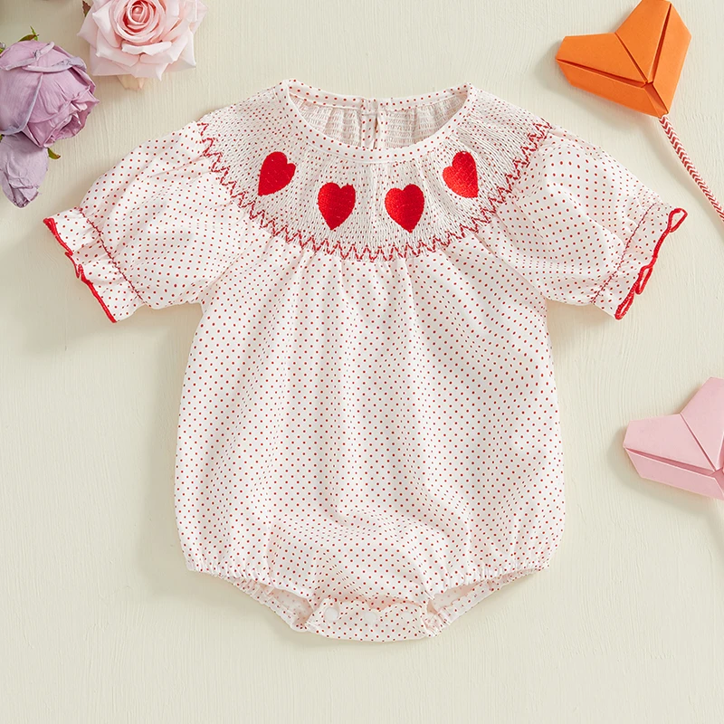 FOCUSNORM-2-Colors-Lovely-Baby-Girls-Valentines-Days-Romper-Heart-Embroidery-Polka-Dot-Print ...