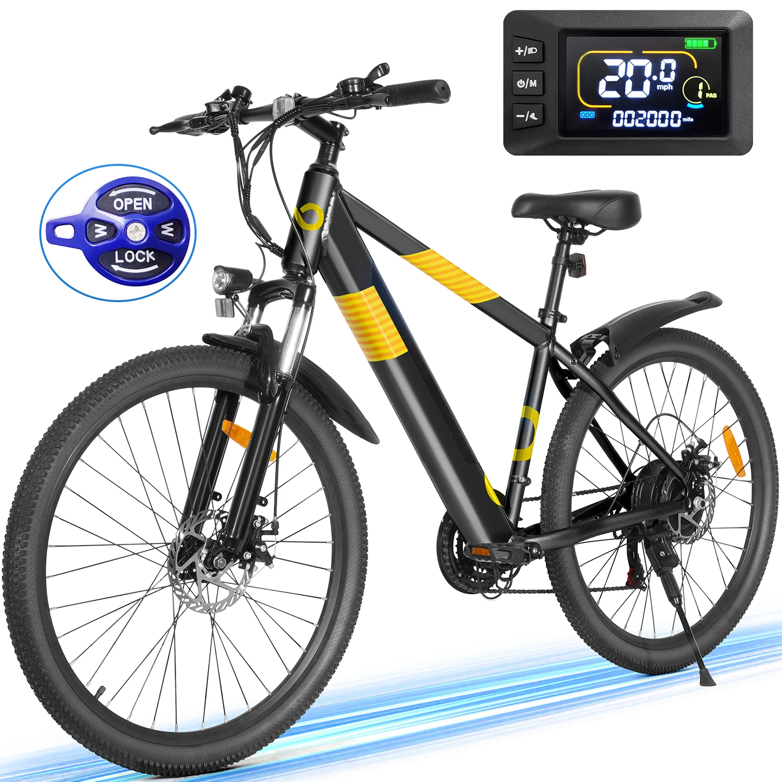 550W Adult electric mountain bike 26", 48V built-in hidden removable ...
