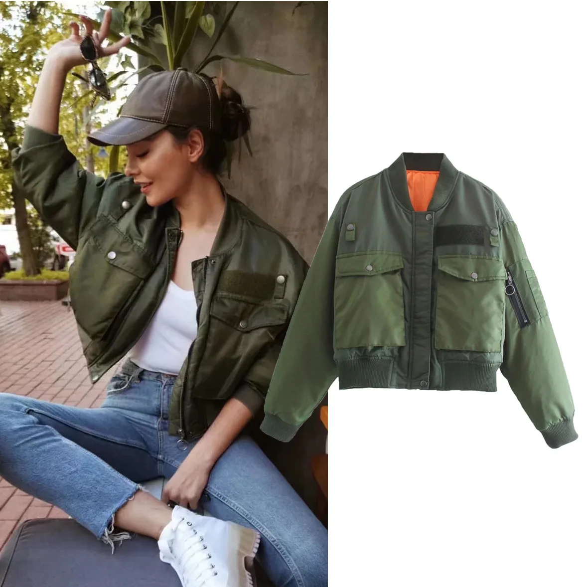 Stylish-Lady-Autumn-Winter-Merodi-Green-Short-Jackets-Women-Fashion ...