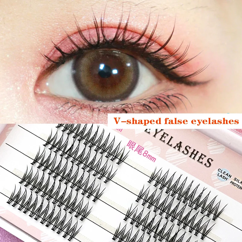 V Shaped Girl Group False Eyelashes Supernatural Single Cluster Eye ...