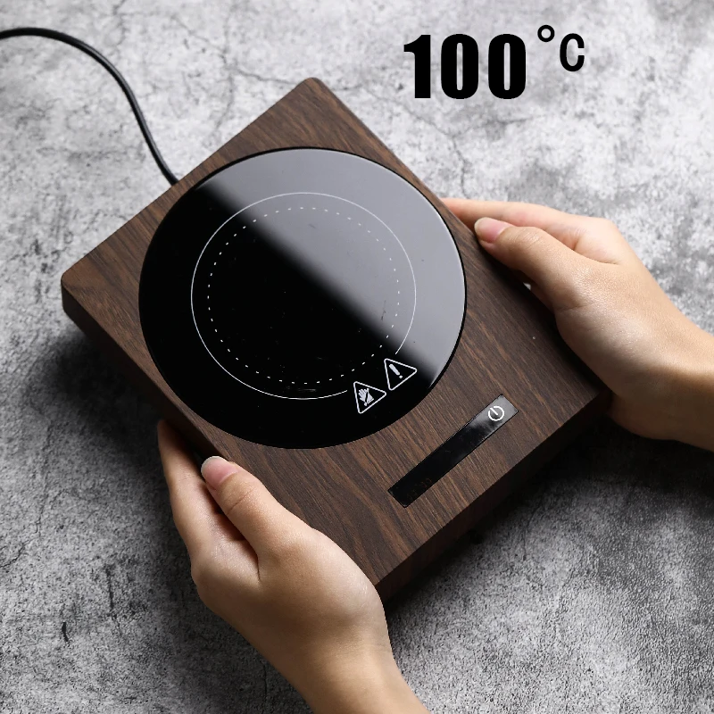 100 °c 컵 히터 머그 워머 핫 티 메이커 5 단 기어 온도 워머 코스터 200w 전기 핫 플레이트 밀크 티 히팅 패드