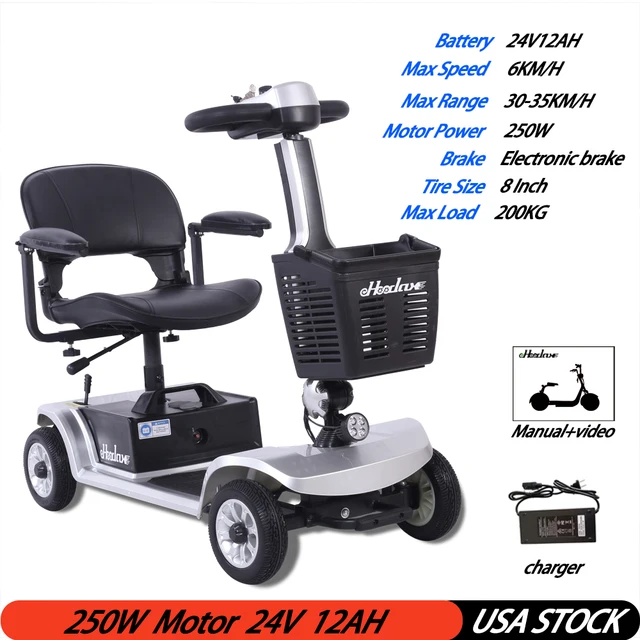 4 Wheels Handicapped Scooter Electric Mobility Scooter For Adult ...
