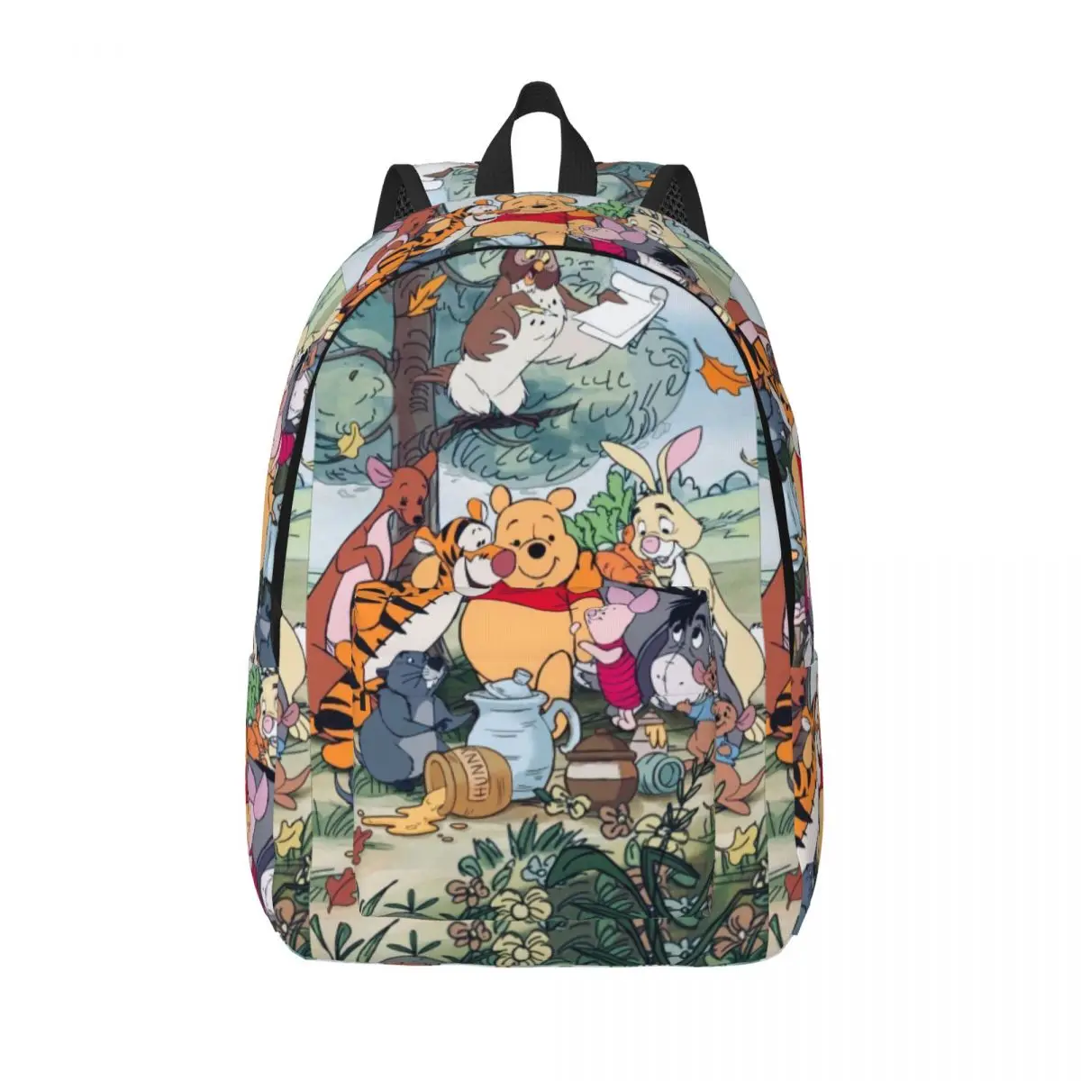 Custom Winnie Pooh Bear Manga Canvas Backpacks for Men Women Water ...