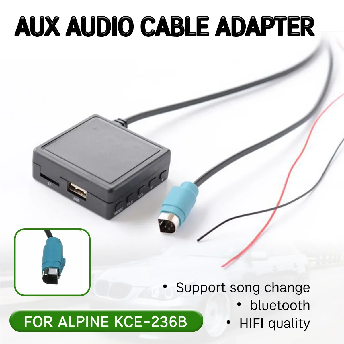 bluetooth-Aux-Receiver-Cable-with-USB-microphone-Hands-free-Aux-Adapter ...