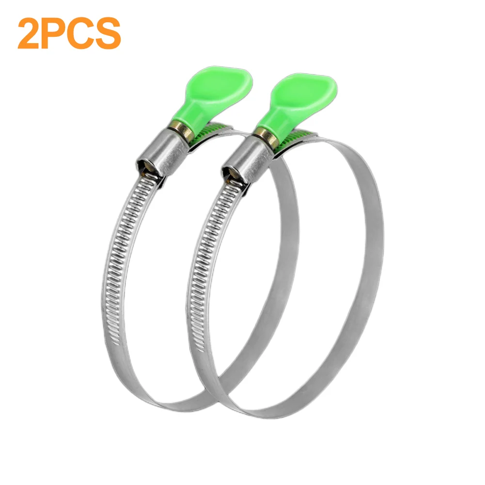 2pcs-Pipe-Clamps-90-110mm-Adjustable-Stainless-Steel-Hose-Clamp-With ...