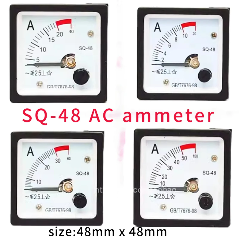 SQ-48-Analog-Panel-Ammeter-Gauge-Ampere-Current-Meter ...