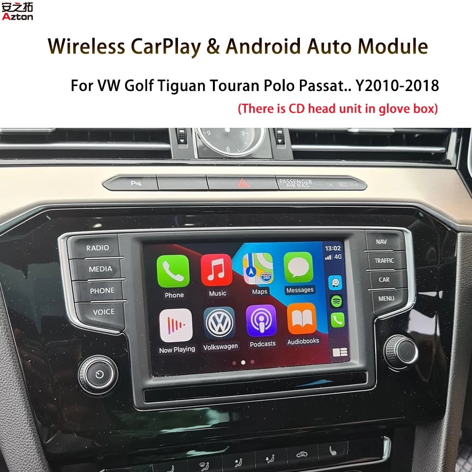 AZTON MIB CarPlay Android Auto Upgrade Module Activation For Volkswagen ...