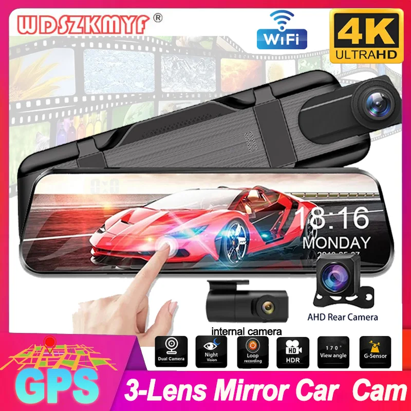 4K-10Inch-Touch-screen-Mirror-3-Lens-Car-DVR-Wifi-Dash-Cam-for-Cars-GPS ...