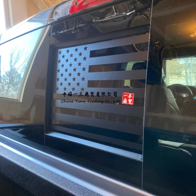 2009-2021-Back-Middle-Window-American-Flag-Decal-Sticker-Matt-Black-for ...