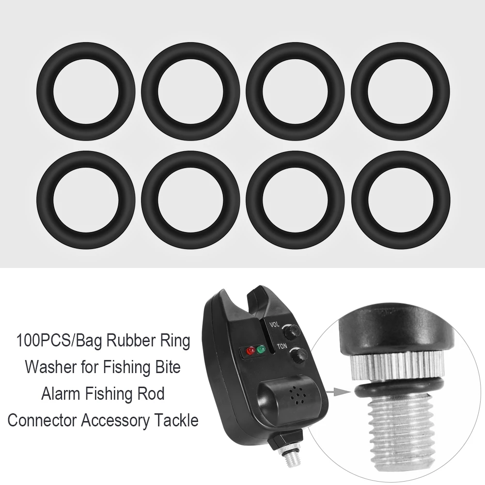 100PCS-Bag-Rubber-Ring-Washer-For-Fishing-Bite-Alarm-Fishing-Rod ...