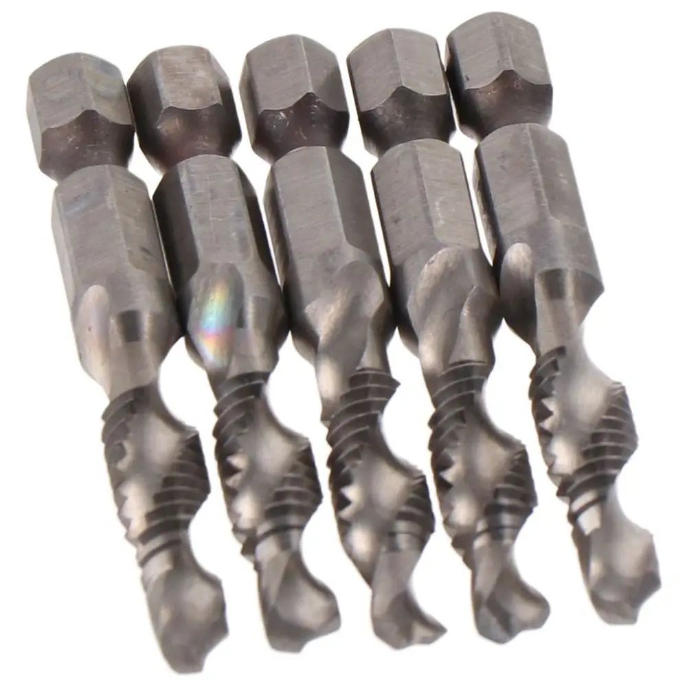 5pcs-HSS-Drill-Tap-Bit-Set-Hand-Tools-Metric-Imperial-1-4-20NC-Hex ...