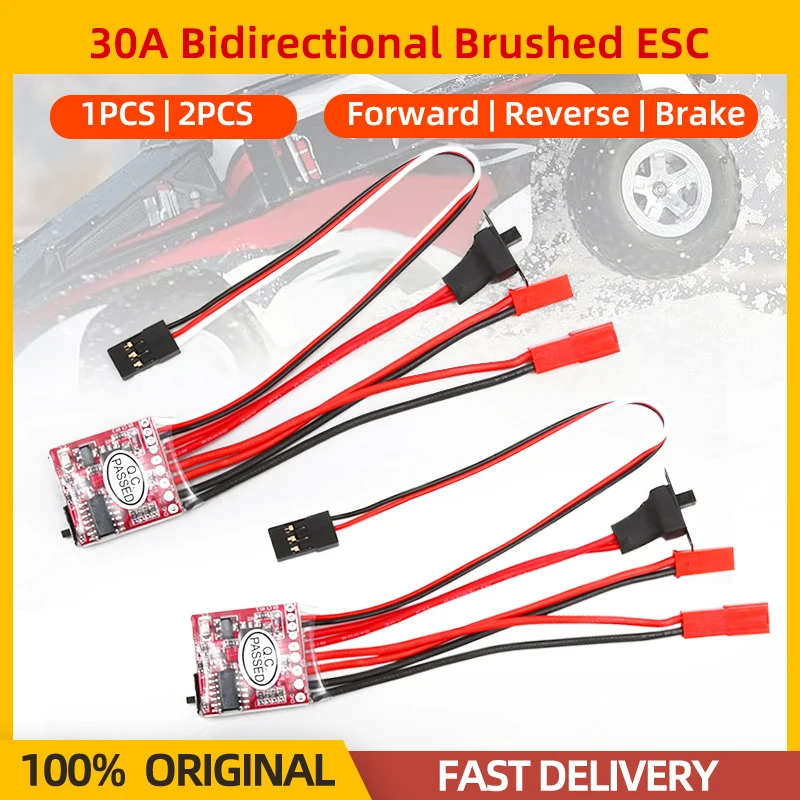 1-2PCS-30A-Bidirectional-Brushed-ESC-Electric-Speed-Controller-Forward ...