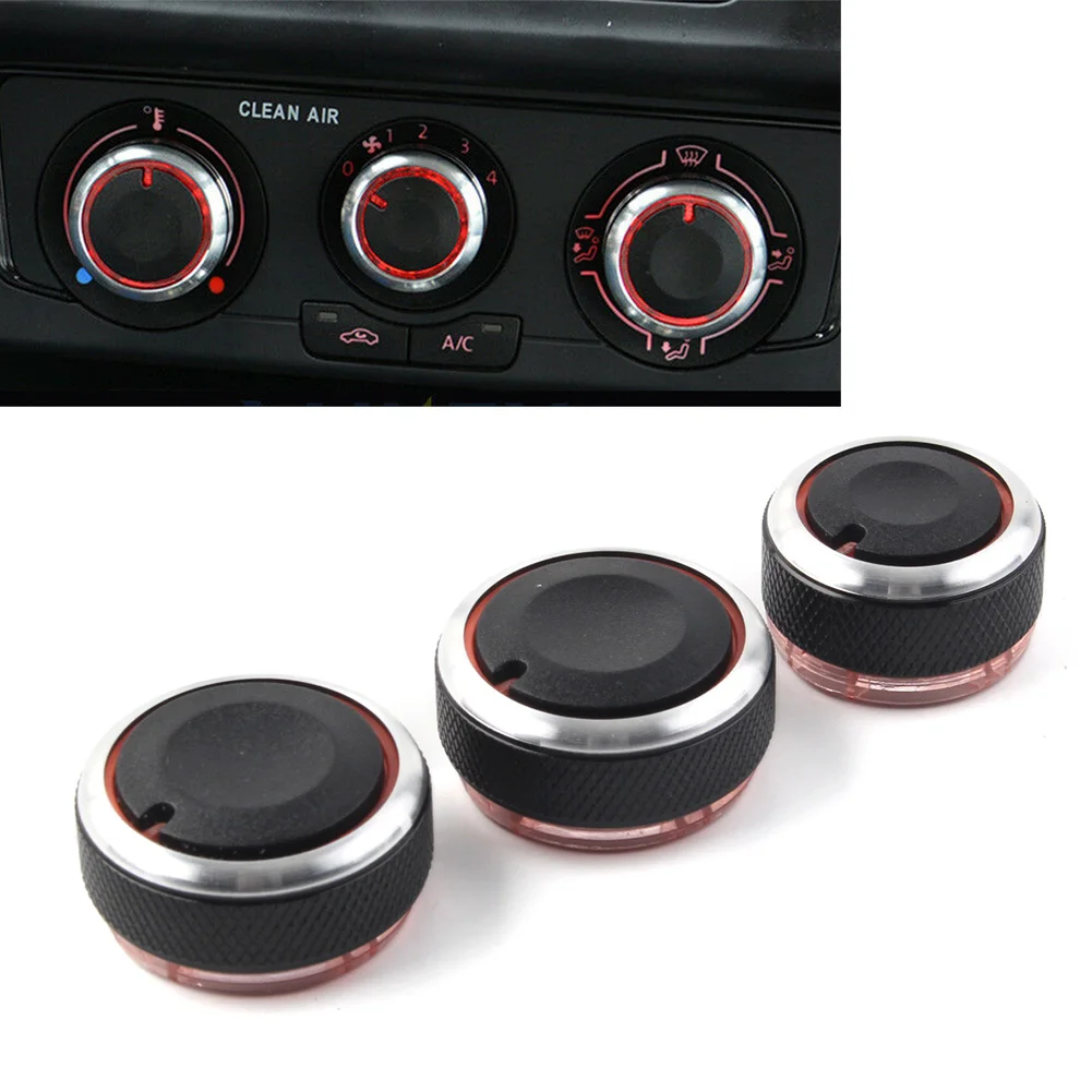3Pcs Car Air Conditioning Heat Control Knob A/C Switch for VW POLO 9N ...