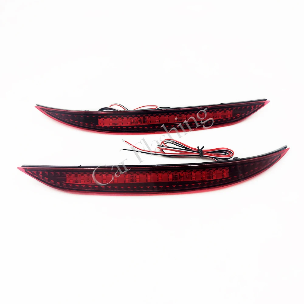 1 Set Car Red Len Led Rear Bumper Reflector Stop Brake Light Tail Fog ...