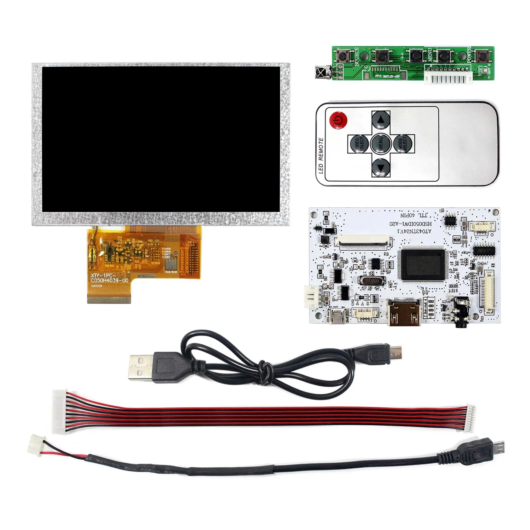 Hd-mi Lcd Controller Board With 5" 800x480 16:9 Tft-lcd Screen For ...