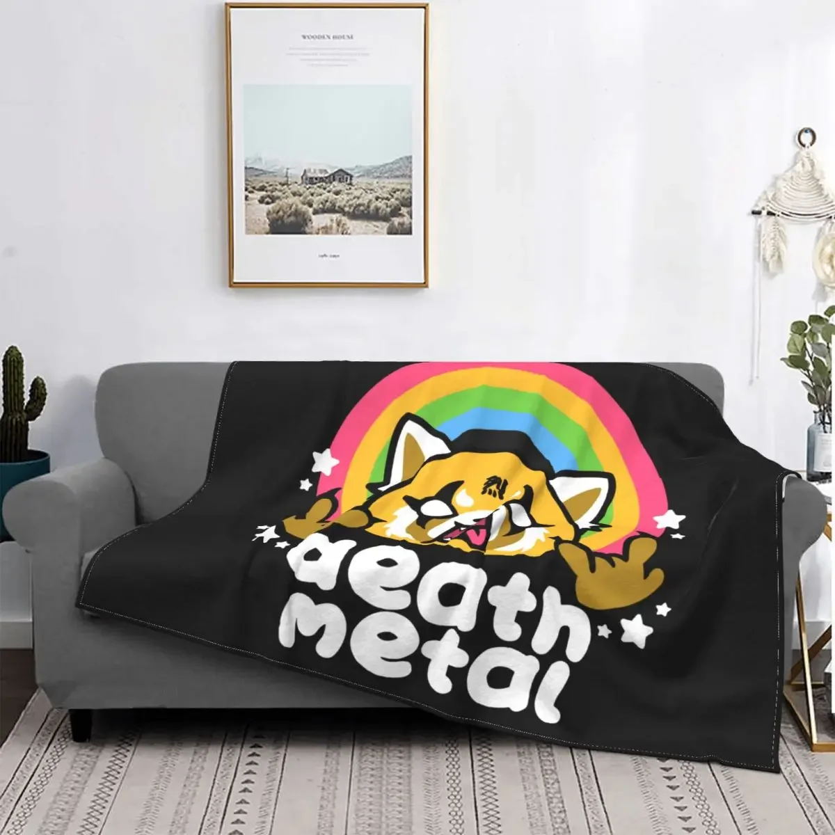 Death Metal Aggretsuko Aggressive Retsuko Fleece Blanket Awesome Throw ...