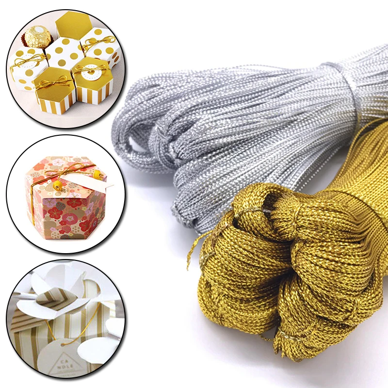 100m-Gold-and-Silver-Color-Cords-No-elastic-Gift-Packaging-String ...