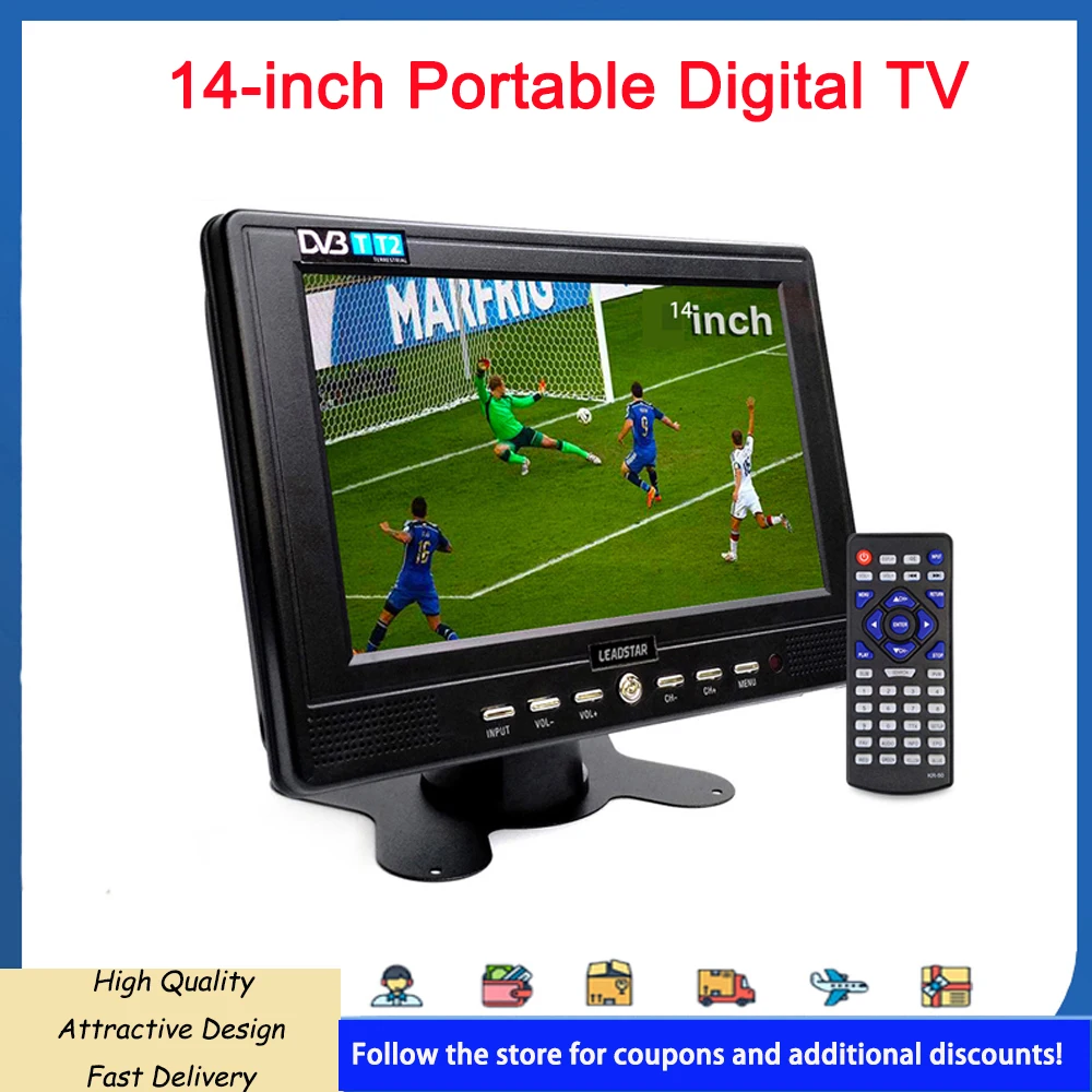 Car-TV-14-inch-Portable-Digital-TV-D14-Game-Console-Monitor-Game ...