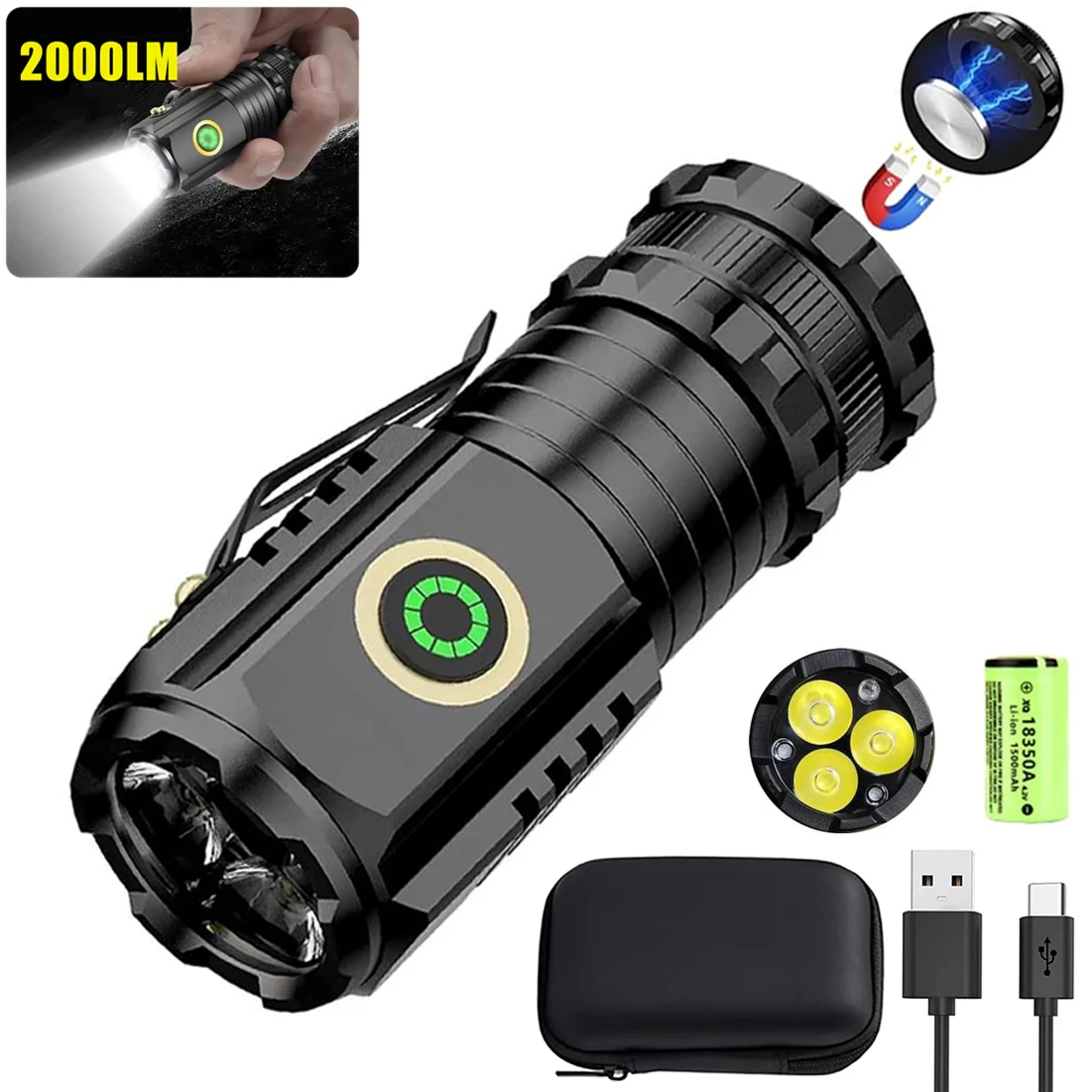 Powerful Mini LED Flashlight Super Bright Aluminium Pocket Torch ...