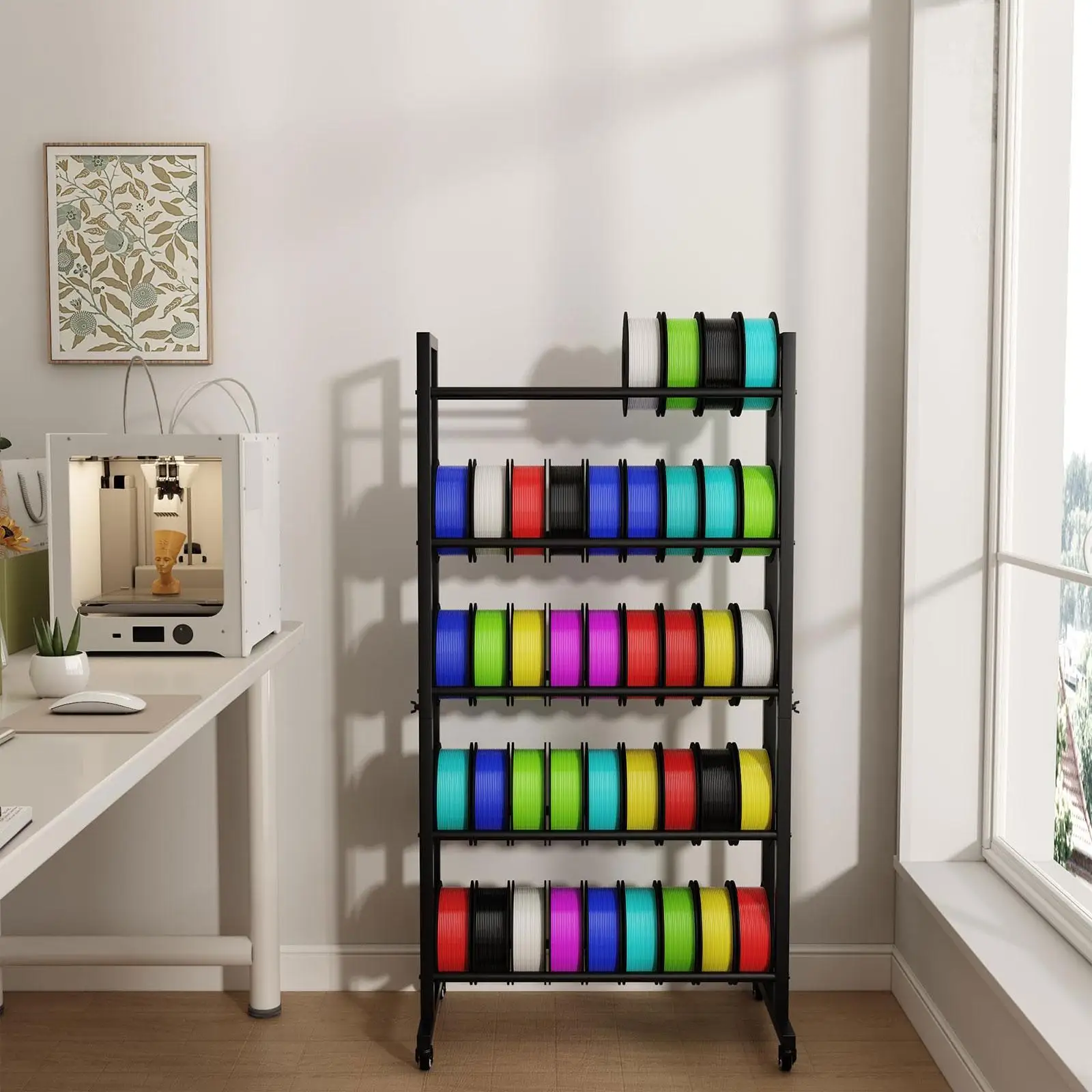 3D Printer Filament Storage Rack 5 Layer Filament Organizer Spools ...