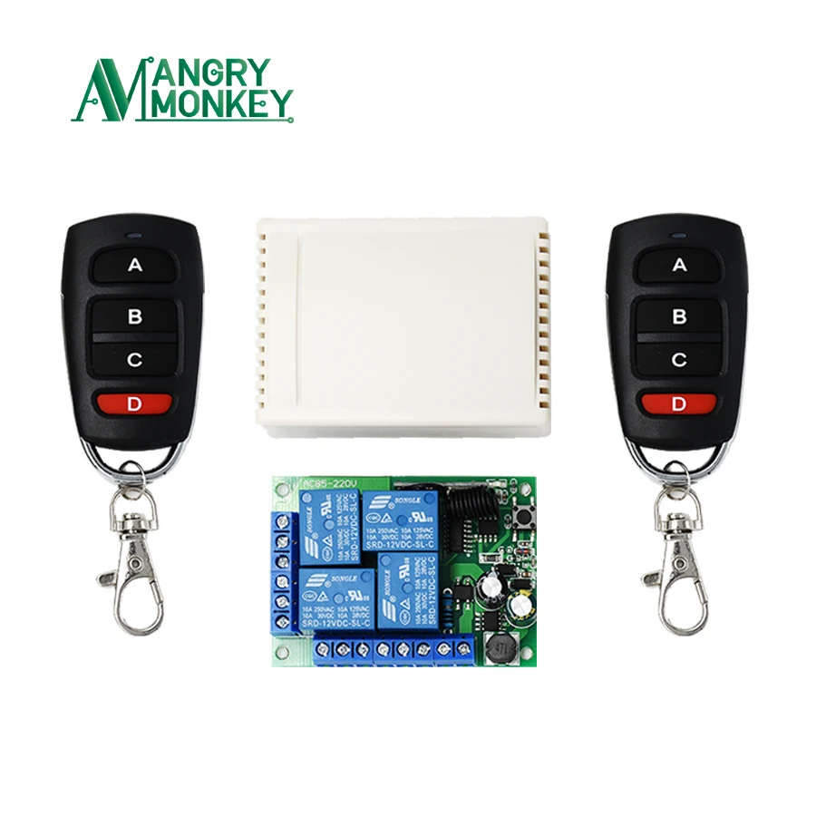 angry-monkey-433Mhz-Remote-Control-Wireless-Switch-AC-85V-250V-220V-4 ...