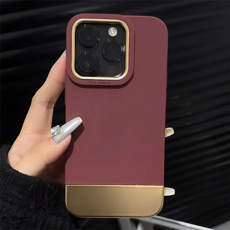 Luxury-Plating-Gold-Splicing-Phone-Case-For-iPhone-15-Pro-14-13-12-Pro ...