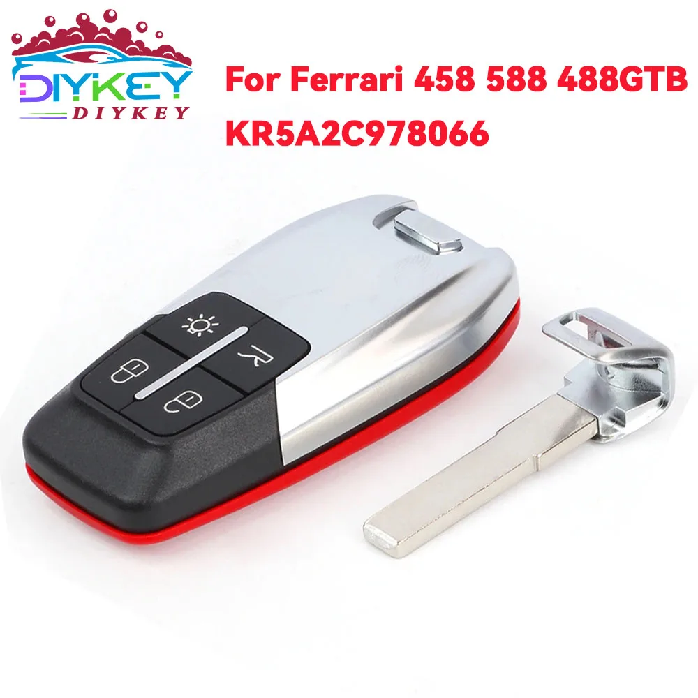 DIYKEY-4-Buttons-KR5A2C978066-Key-Fob-For-Ferrari-458-588-488GTB ...