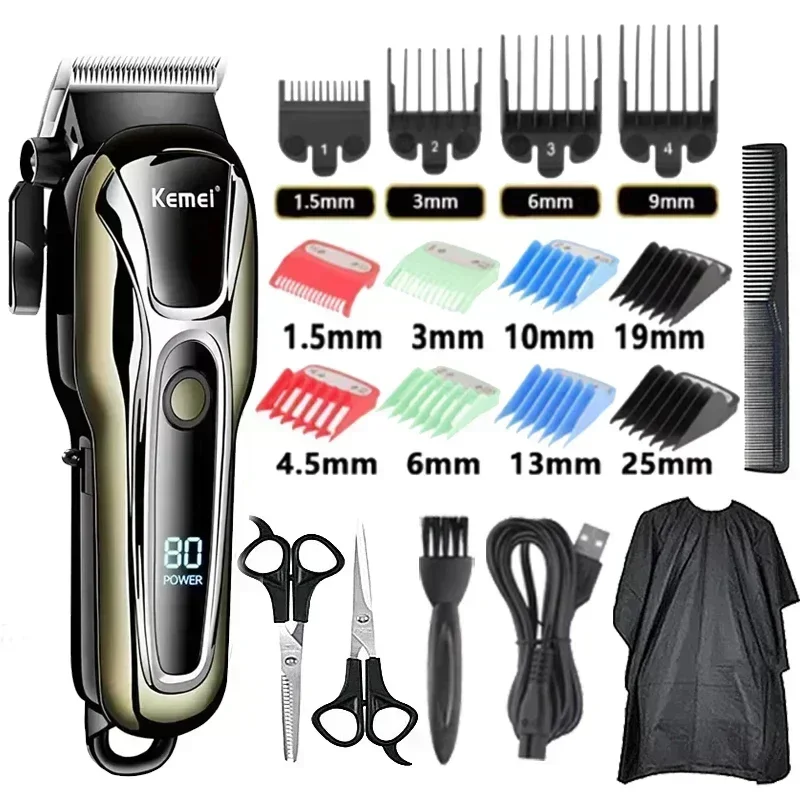 Kemei Men Hair Clipper KM-PG1990A USB Rechargeable Electric ...