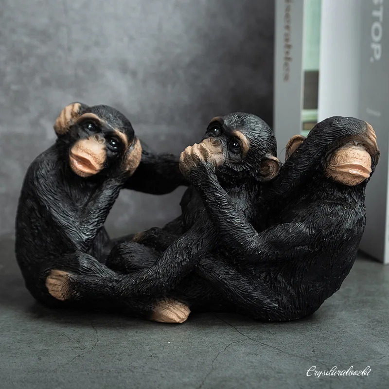 Figurine-d-Animal-Miniature-Trois-Singes-D-coration-de-Maison-Salon ...