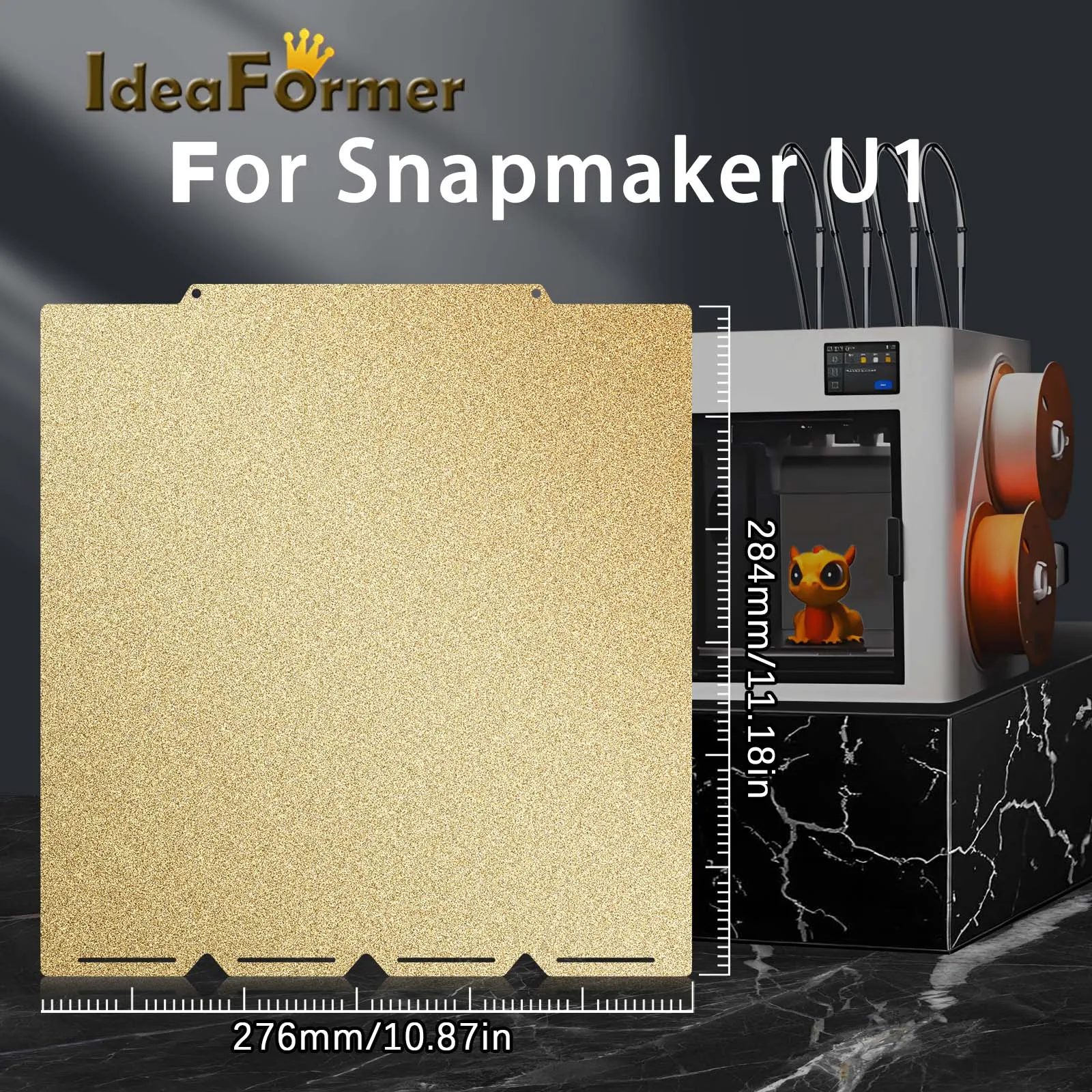For Snapmaker U1 Build Plate Spring Steel Sheet PEI Textured 276x293mm ...
